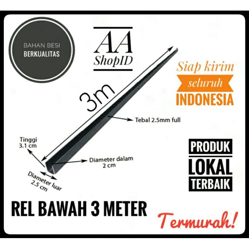 Jual rel bawah 3 meter rel pintu henderson pintu garasi pintu sliding ...