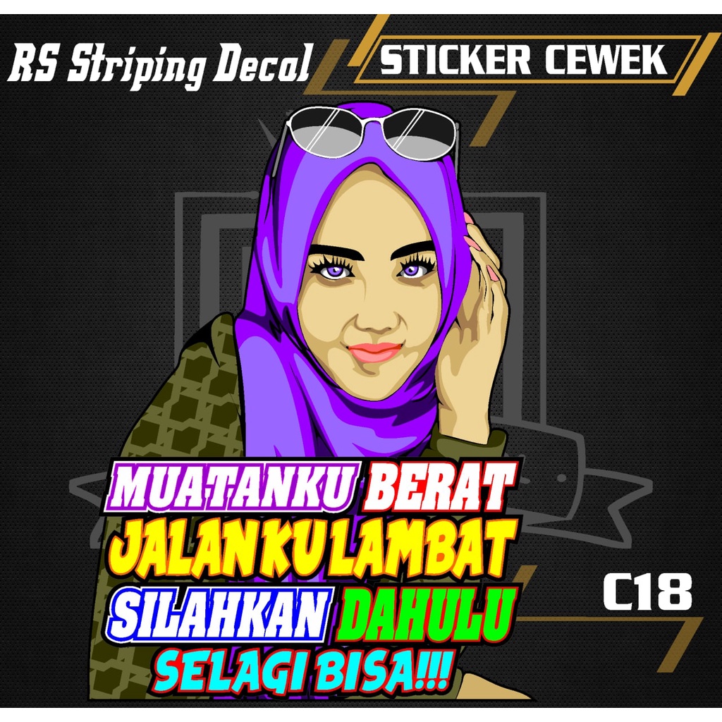 Jual Stiker Cewek vector MUATAN KU BERAT decal mobil TRUCK Sticker KATA ...