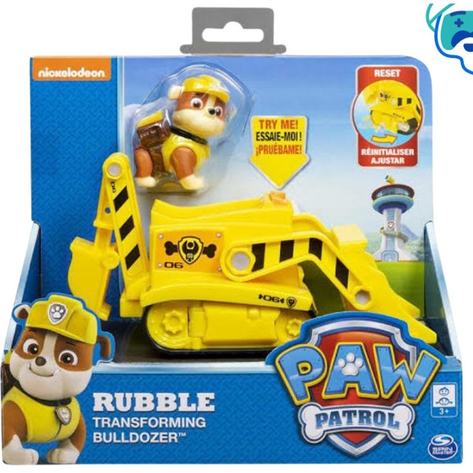 Jual Paw Patrol Rubble's Rubble Transforming Bulldozer Figure Set ...