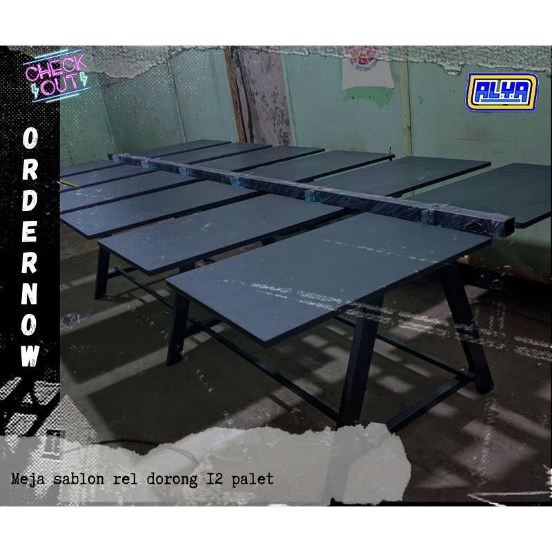 Jual Meja Sablon Rel dorong 12 palet | Shopee Indonesia
