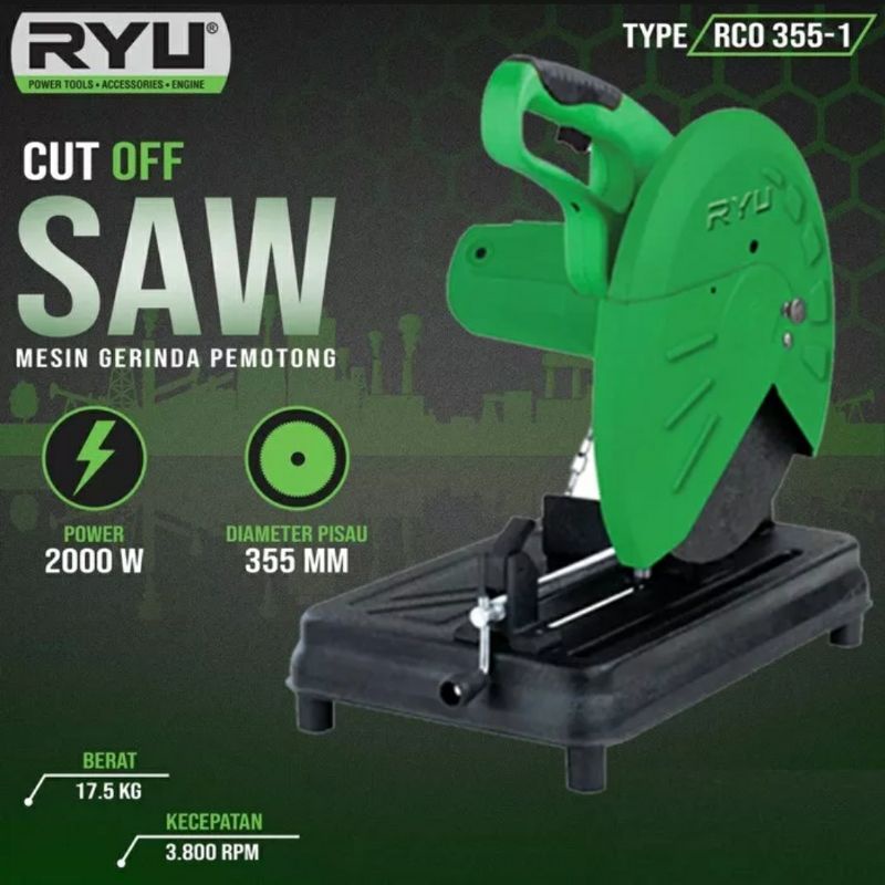 Jual RYU Mesin Potong Besi RCO 355-1 Cut Off Saw 14 Inch Mesin Potong ...