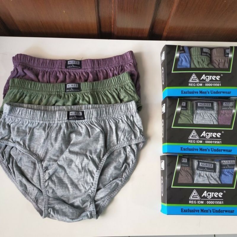 Jual (3pcs)CD SEMPAK PRIA AGREE KTK BIRU SIZE M L XL XXL | Shopee Indonesia