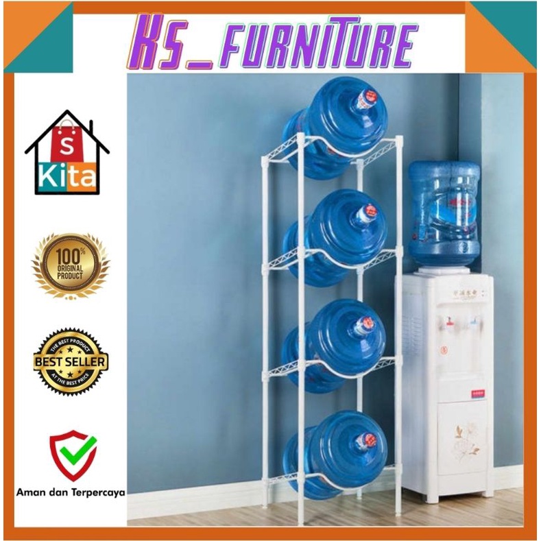 Jual Krisbow rak galon 4 tingkat Putih 40 x 34 x 132 cm | Shopee Indonesia