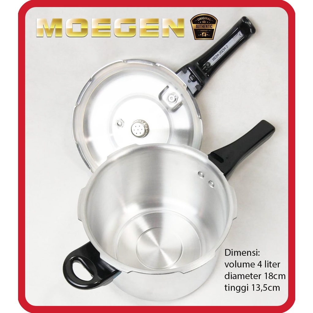 Jual MOEGEN Panci Presto TYPE A 4 liter Pelunak Daging Presto Serbaguna | Shopee Indonesia