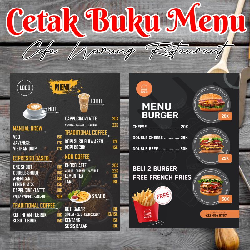 Jual CETAK BUKU MENU CUSTOM DESAIN | Shopee Indonesia