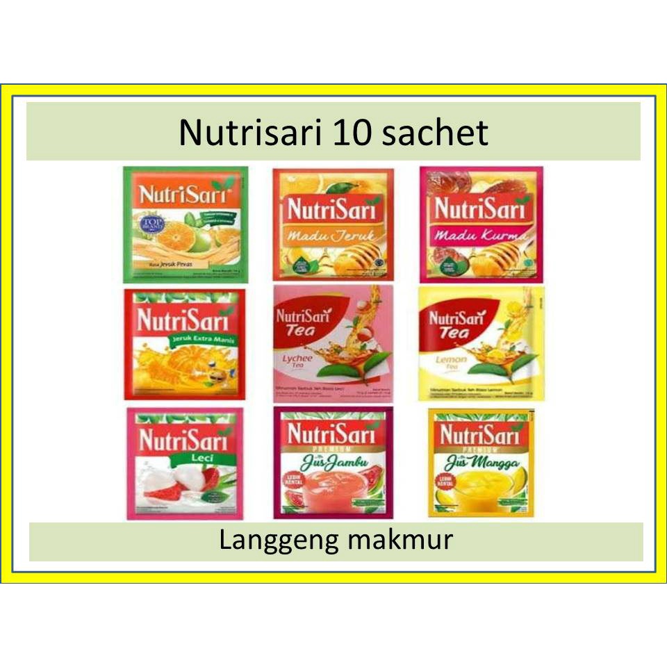 Jual Nutrisari Renceng 14gr Isi 10 Sachet |Rasa Anggur|Kelapa Muda ...