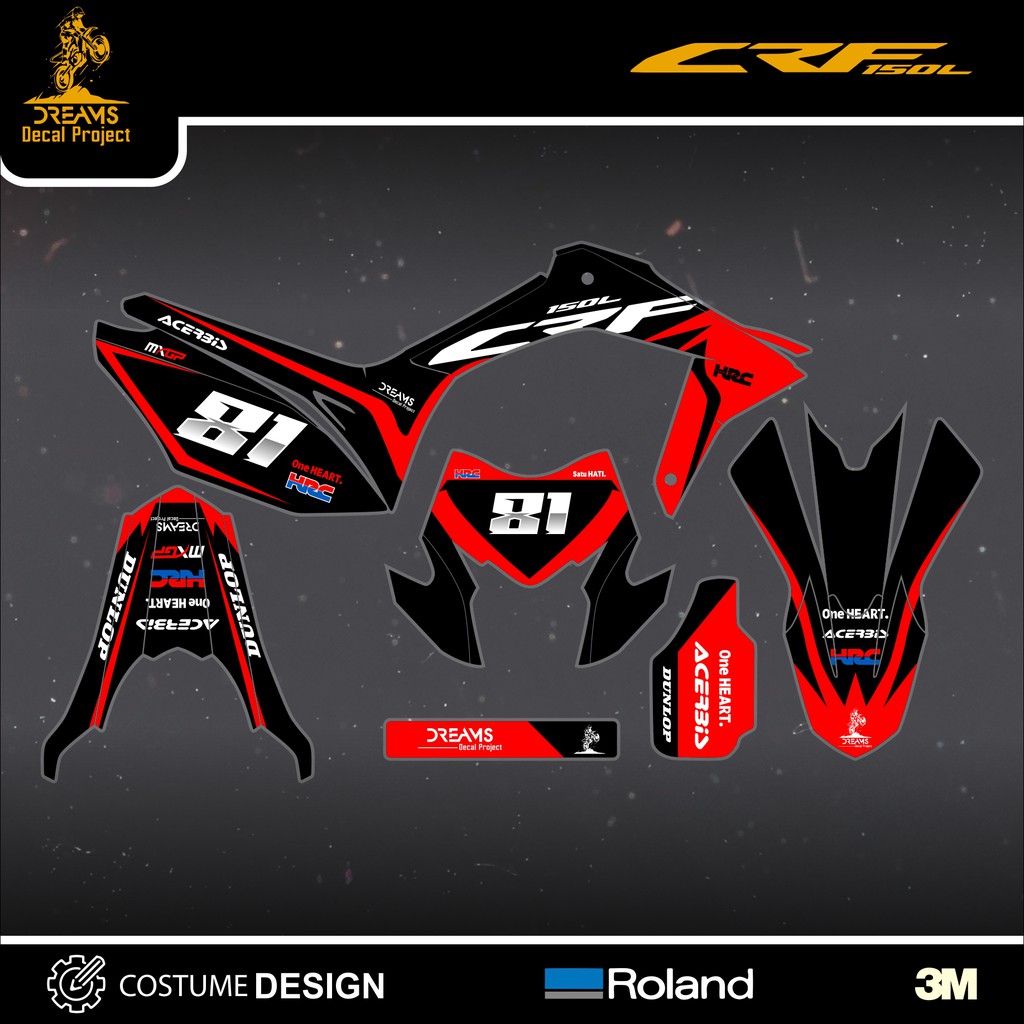 Jual Decal CRF 150 L HRC Merah Hitam | Shopee Indonesia
