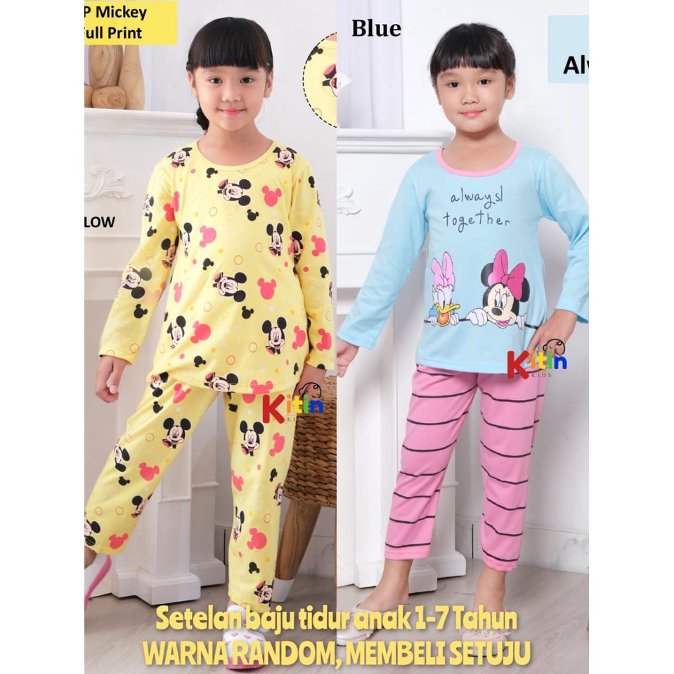 Jual BK - SETELAN BAJU TIDUR ANAK CEWEK/PEREMPUAN DAN PIYAMA MOTIF MICKEY MINNIE MOUSE PRINTING ...