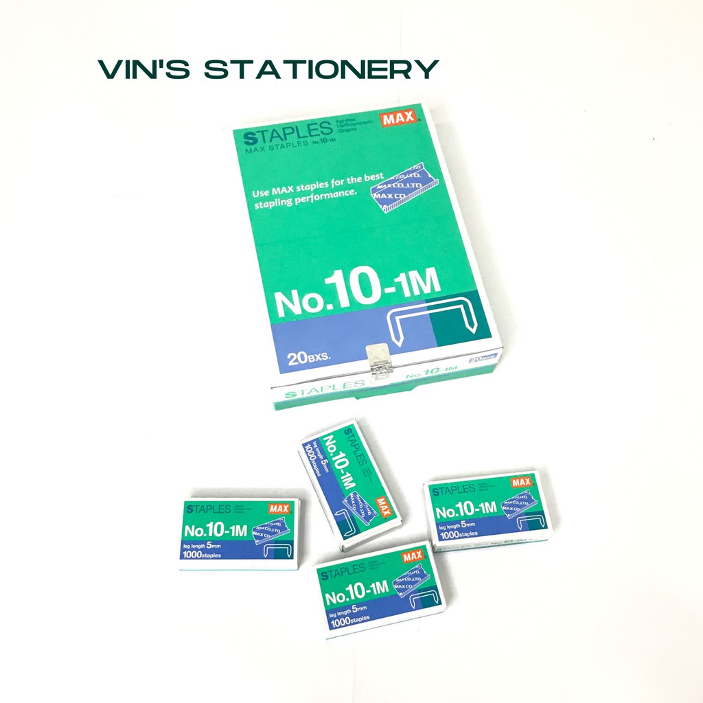 Jual ORIGINAL ISI STAPLER / STAPLES MERK MAX NO.10-1M (KECIL) DAN NO. 3 ...
