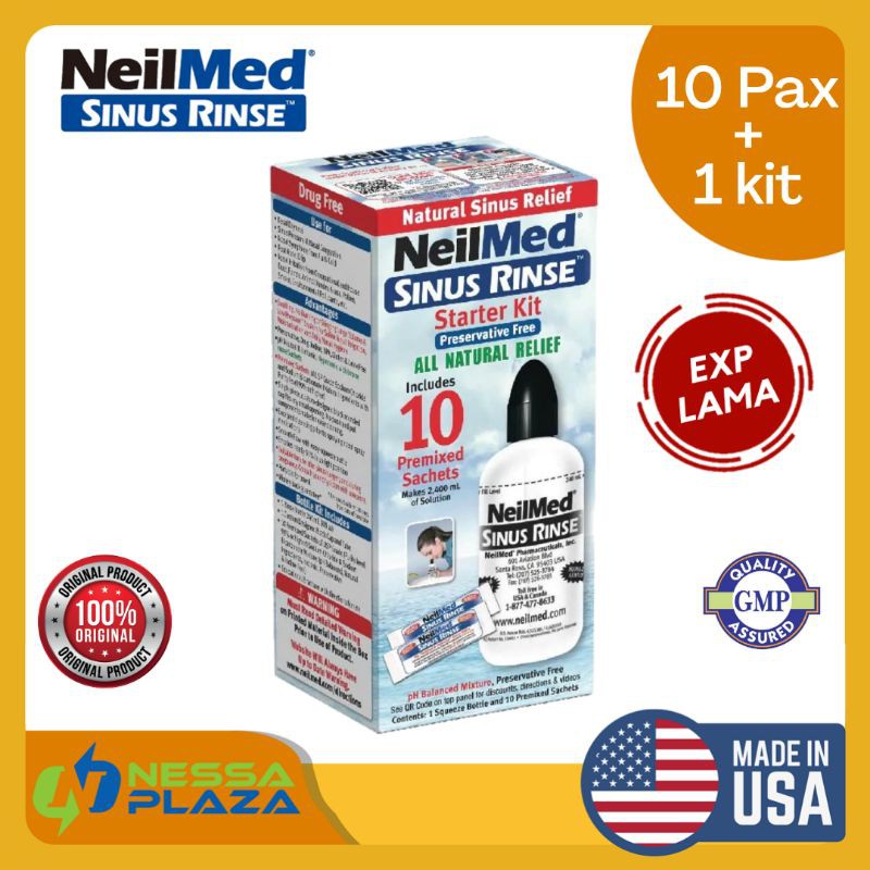 Jual NEILMED NEIL MED starter kit botol sinus rinse kit + 10 pack garam ...