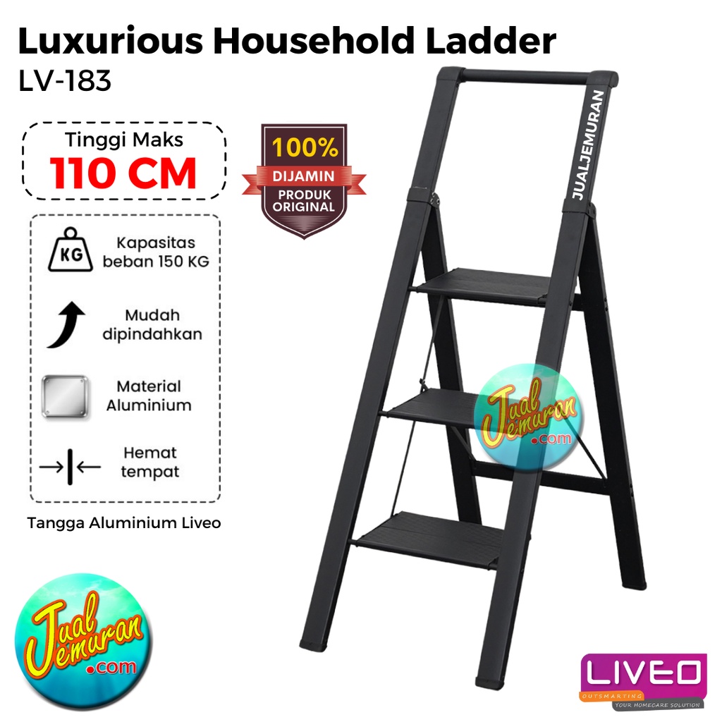 Jual Tangga Lipat Aluminium Liveo LV 183 Tangga Rumah Portable ...