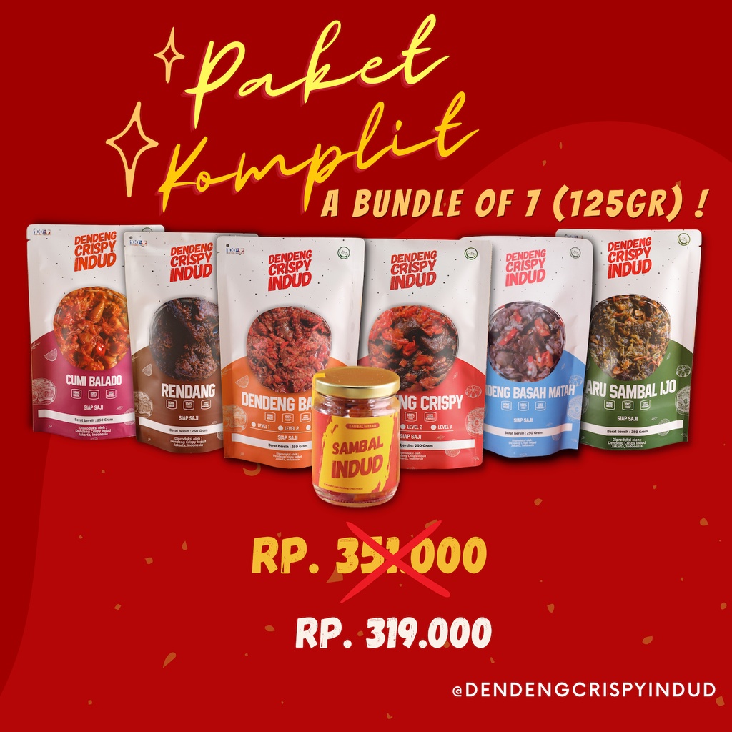 Jual Gurih Komplit Indud Isi 7 - Paket Komplit Dendeng + Rendang ...