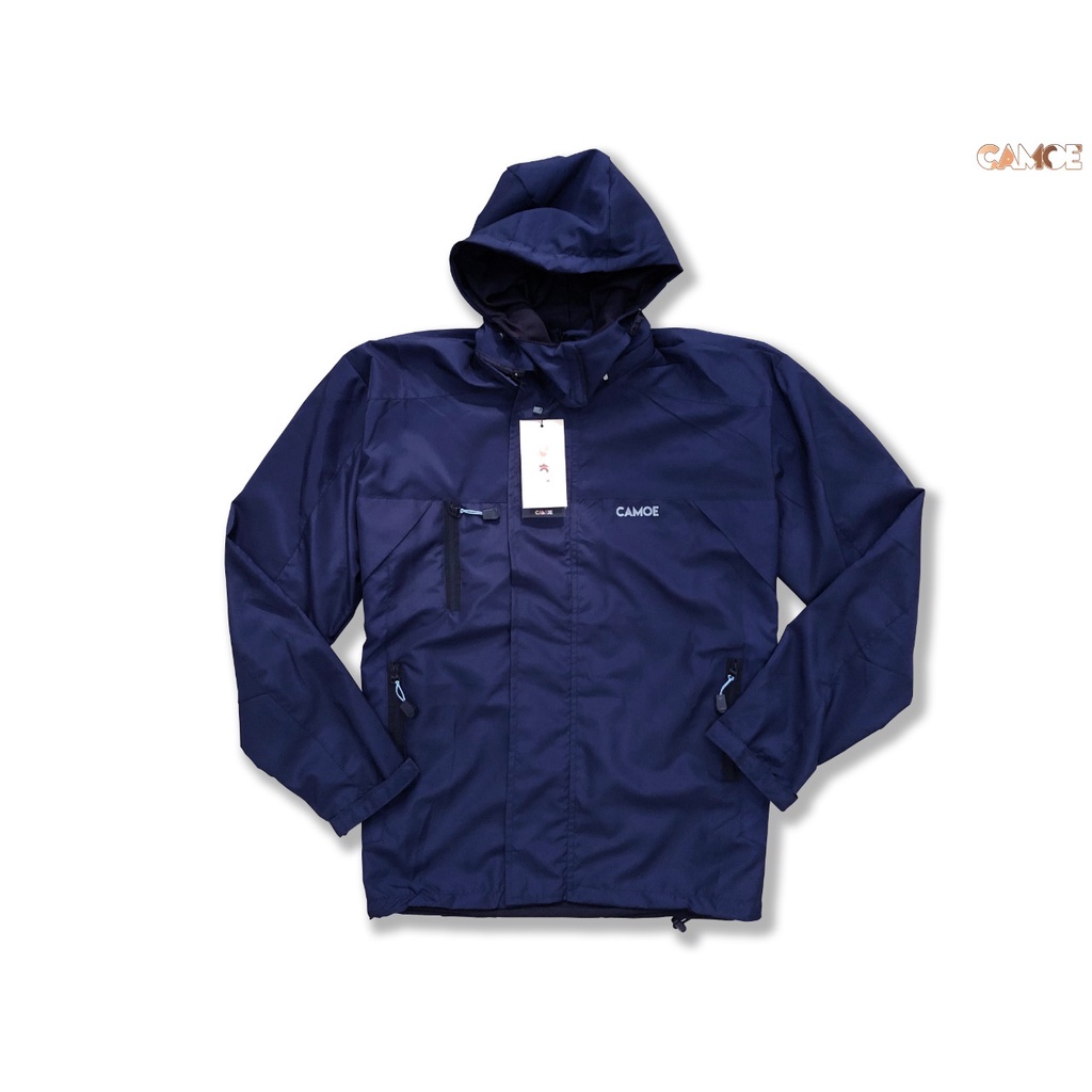 Jual CAMOE Jaket Gunung Outdoor Premium Anti Air Biru Dongker Full Navy ...