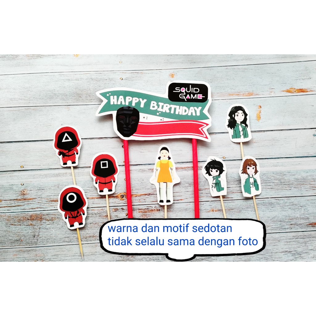 Jual satu set isi 8 cake topper toper hiasan kue ulang tahun karakter ...