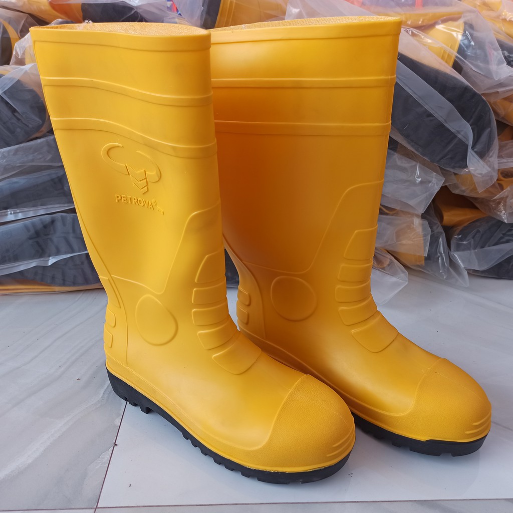Jual Sepatu Safety Boots - Petrova - Kuning | Shopee Indonesia