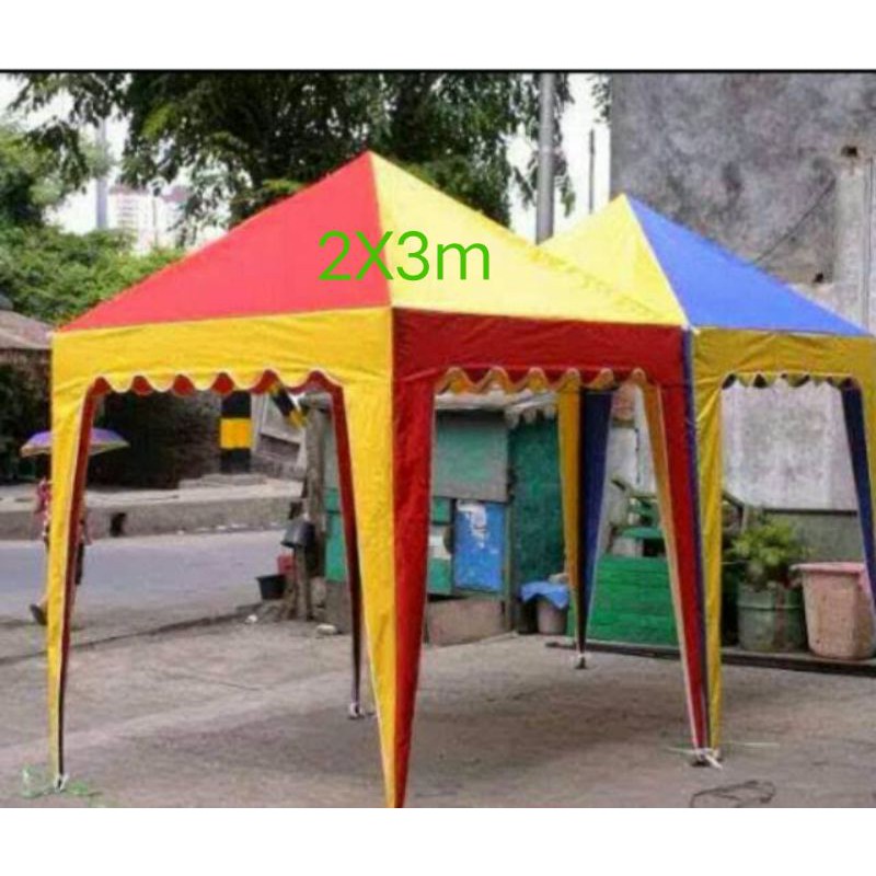 Jual kain tenda piramid /tenda kafe ukuran 2x3m | Shopee Indonesia