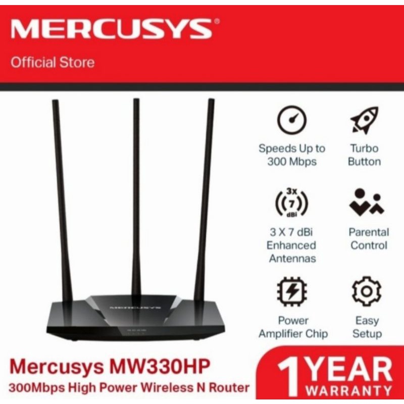 Jual Mercusys MW330HP 300Mbps High Power Wireless Router Turbo 3 Antena ...