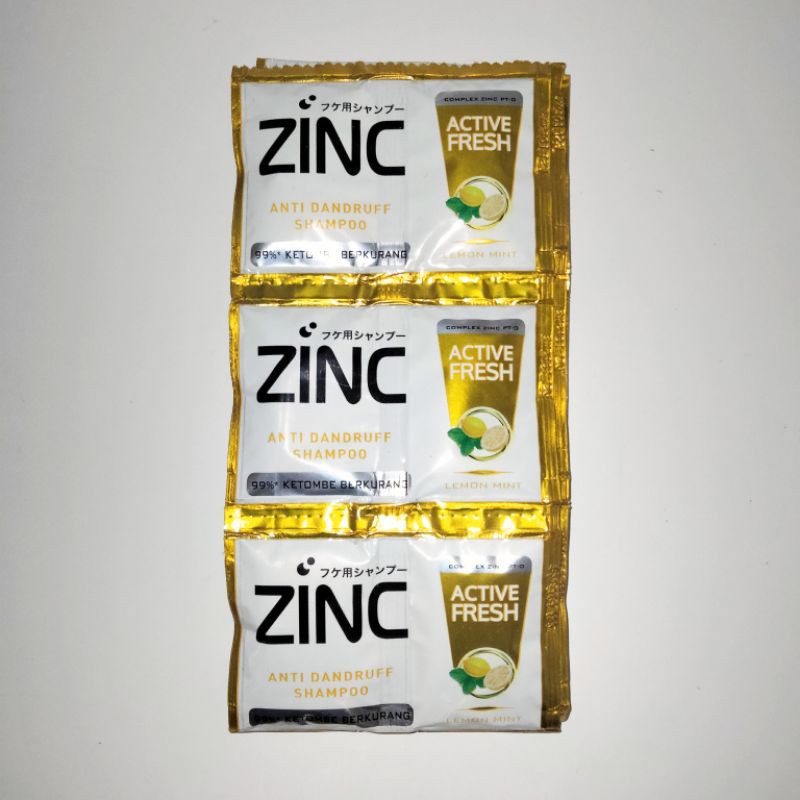 Jual ZINC SHAMPO SACHET 1 RENCENG 12 SACHET FULL ORIGINAL MURAH ...