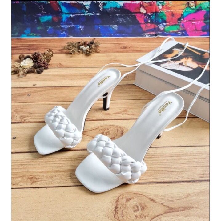 Jual High Heel Hak Runcing Stiletto Kepang Tali Lilit Sintetis 9cm BY ...