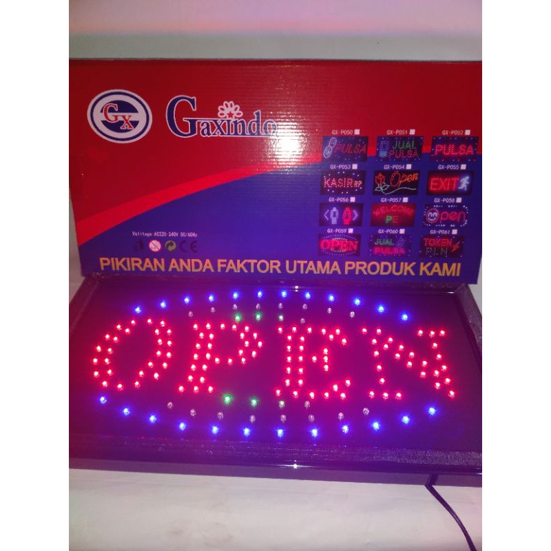 Jual Papan Tulisan lampu led Gaxindo ( Open ) | Shopee Indonesia