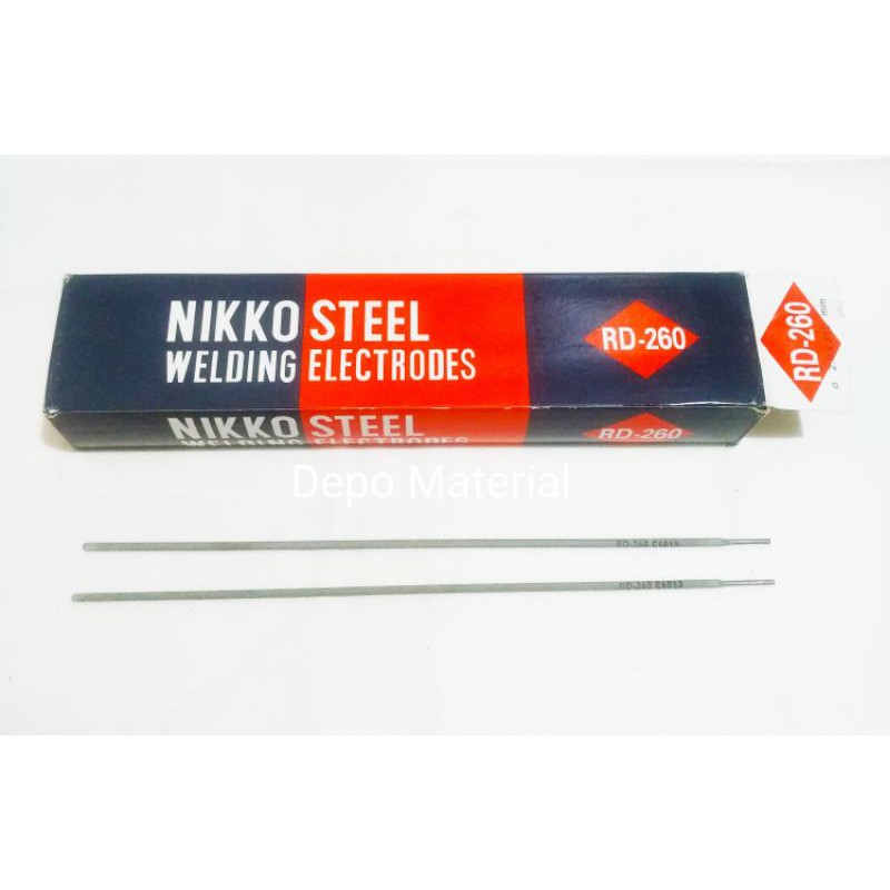 Jual KAWAT LAS Listrik NIKKO RD260 2.0MM X 300 Mm Dan RD 260 2.6 mm x 350 mm Harga per 1/2 kg ...