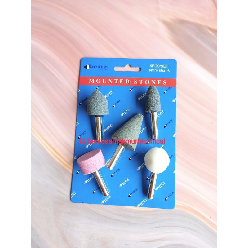 Jual BENZ 5 PCS 6 MM Mounted Stone Batu Osco Grenda Bor Botol Mini ...