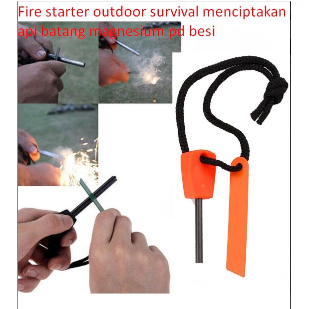 Jual Fire starter outdoor survival menciptakan api batang magnesium pd ...