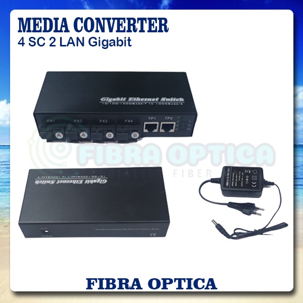 Jual Media Converter 4 SC 2 LAN Gigabit | Ethernet Fiber Switch 4 Port FO 2 Port LAN Gigabit ...