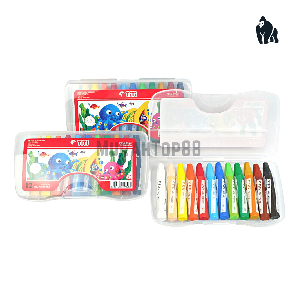 Jual Crayon Titi 12 Warna Oil Pastel / Krayon Mewarnai 12 W [HARGA PER ...