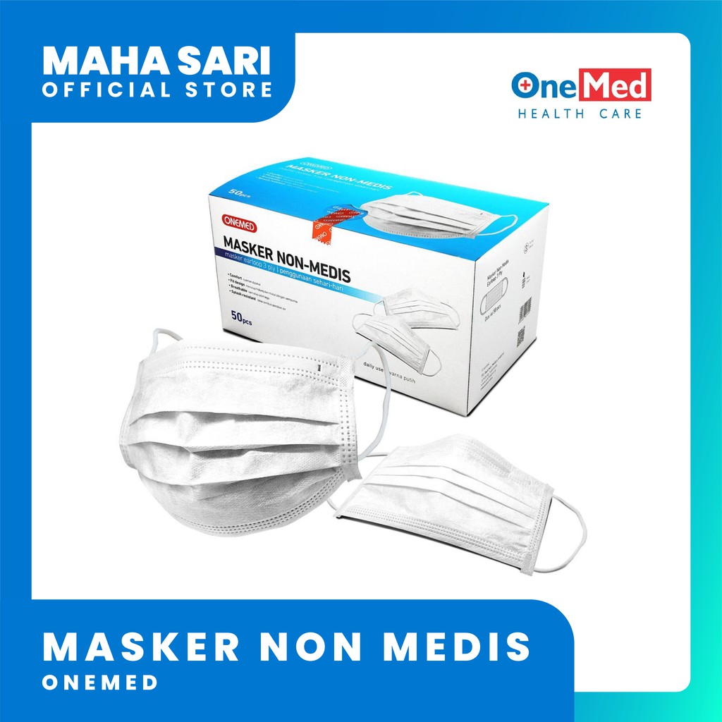 Jual ONEMED - Masker Non Medis 3ply Isi 50 pcs | Shopee Indonesia