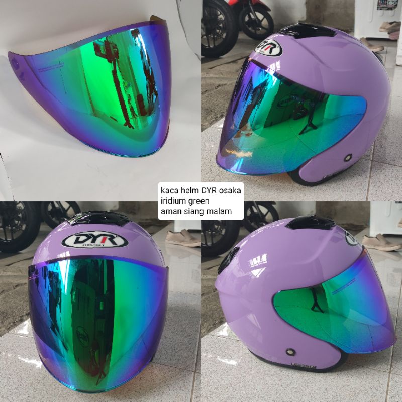 Jual KACA HELM DYR OSAKA IRIDIUM GREEN | VISOR VENOM IRIDIUM GREEN ...