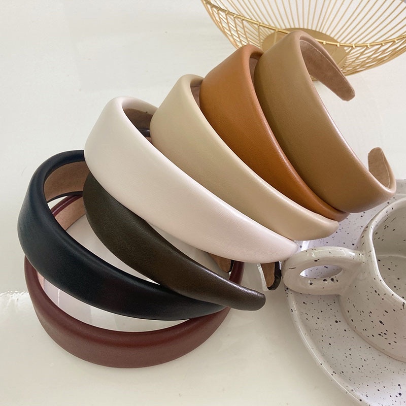 Jual Town Shell BIG LEATHER Korean Headband / Bando Korea Tebal Lebar ...