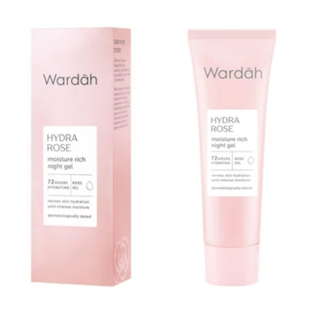 Jual AS Wardah Hydra Rose Moisture Rich Night Gel Cream Krim Malam Tube ...