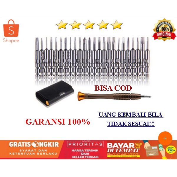 Jual Obeng Set Obeng Handphone Set Komplit Alat Reparasi Torx 25 in 1 Multifungsi Untuk Servis ...