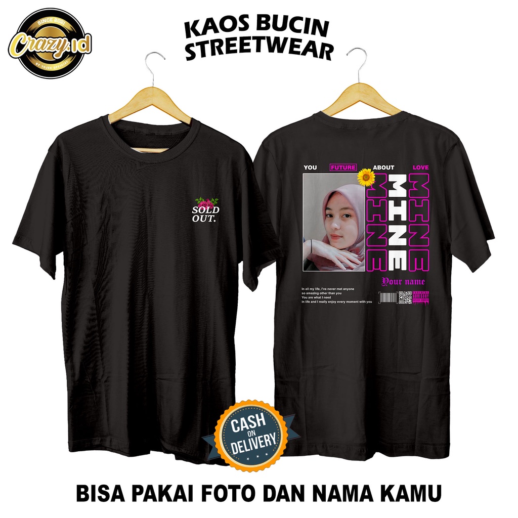 Jual SEHARI JADI! KAOS CUSTOM REQUEST MODEL BUCIN STREETWEAR BISA REQUEST PAKAI FOTO SENDIRI ...