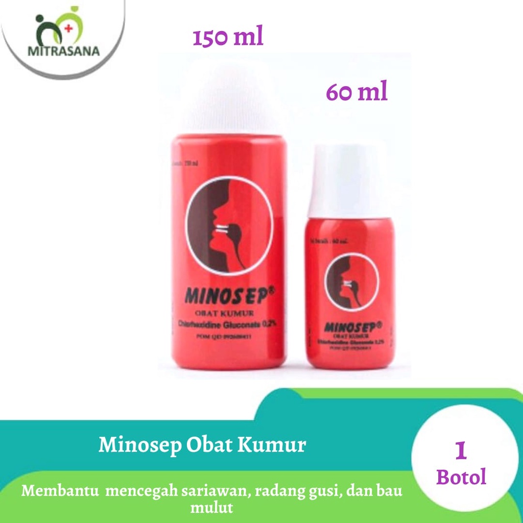 Jual Minosep Gargle Obat Kumur Sariawan 60ml & 150ml | Shopee Indonesia