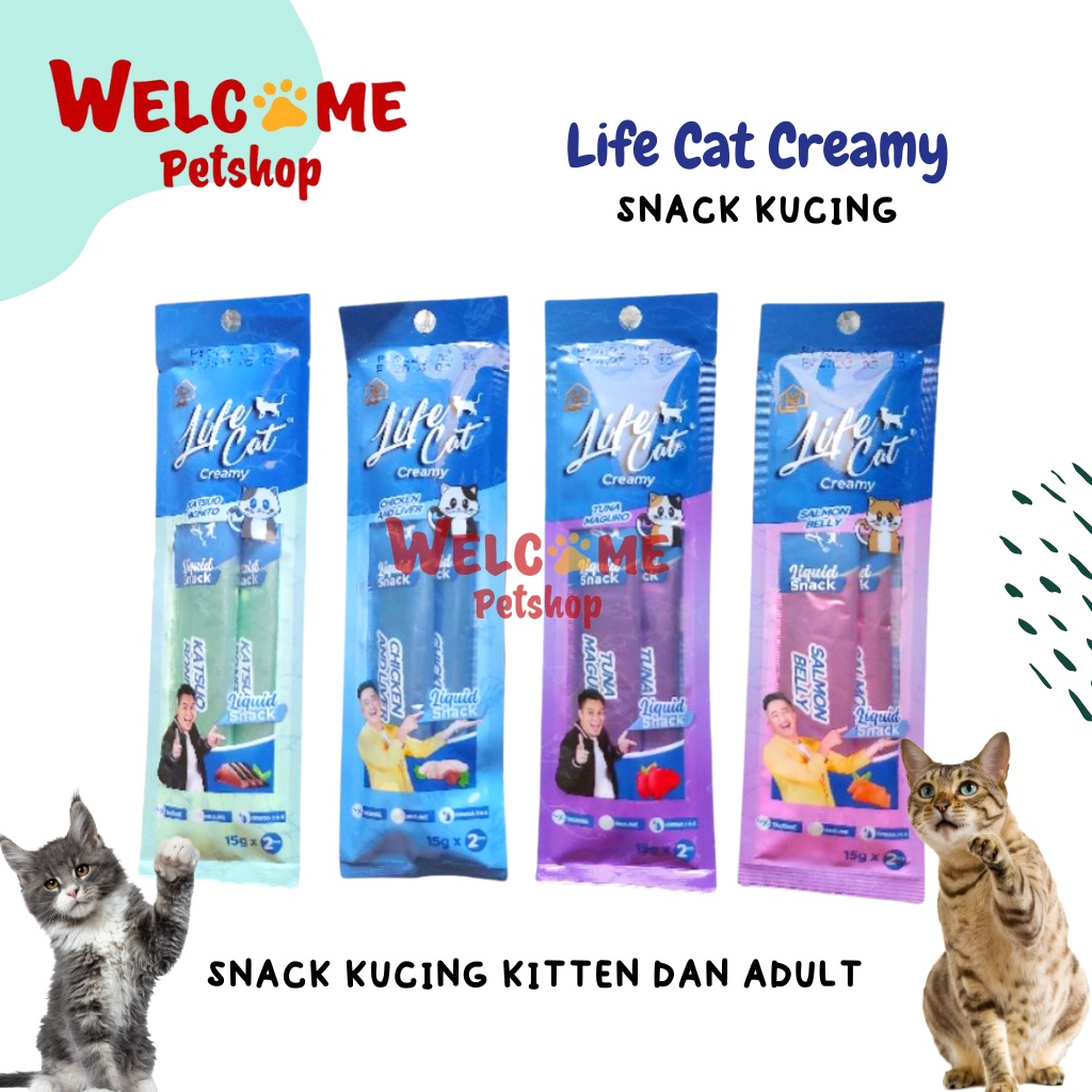 Jual Life Cat Creamy Snack Kucing Makanan Cemilan Kitten Adult 30gr ...