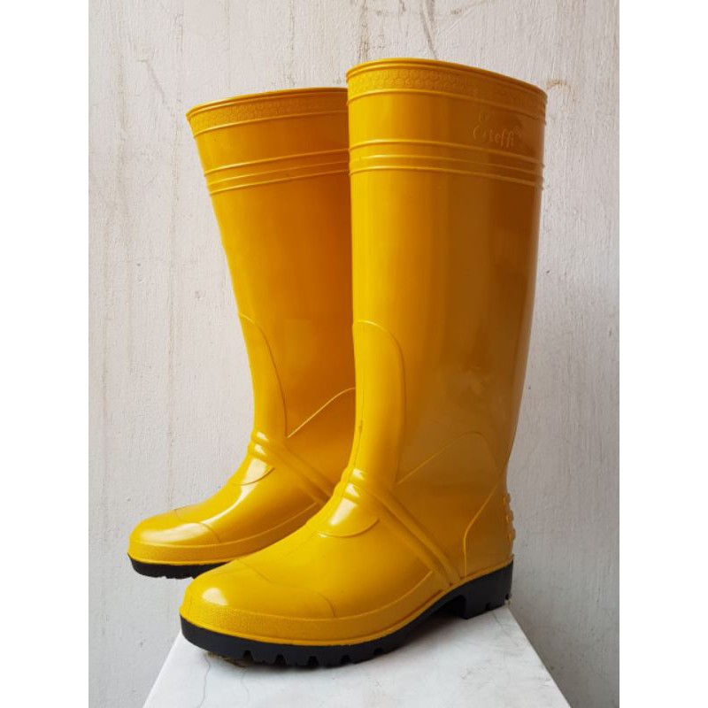 Jual Sepatu boots karet apd boot steffi kuning panjang | Shopee Indonesia