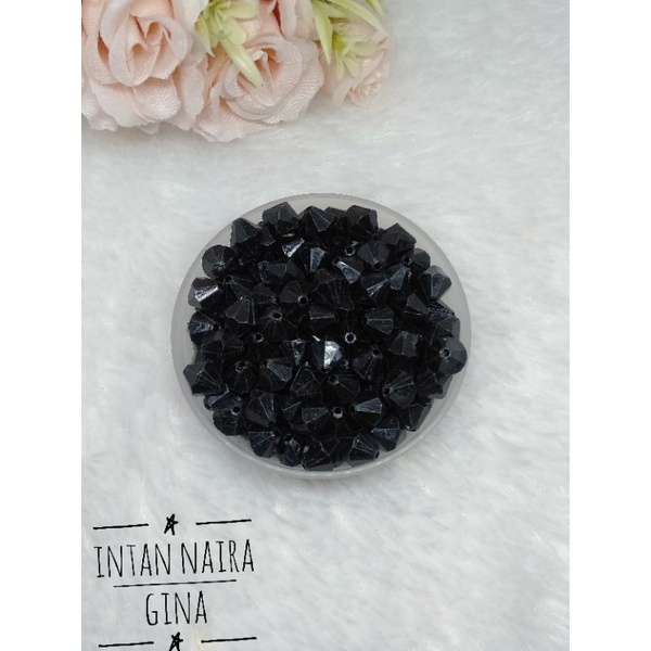 Jual (20gram) Manik kristal diamond hitam uk 10mm | Shopee Indonesia