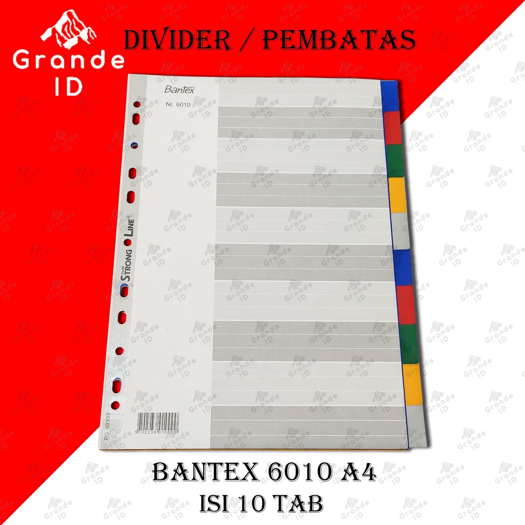 Jual DIVIDER BANTEX 6010 A4 ISI 10 TAB INDEX PEMBATAS FILE | Shopee ...
