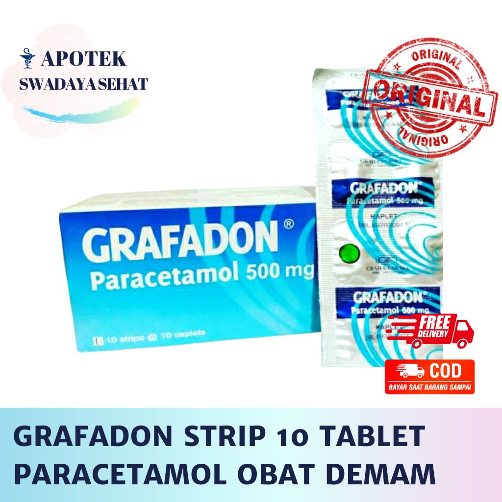 Jual GRAFADON STRIP 10 Tablet - Parasetamol 500 Mg Obat Demam Sakit ...