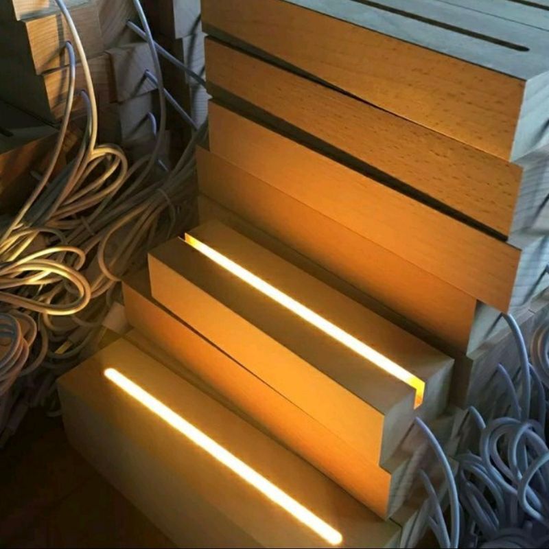 Jual Base Lamp Akrilik | Stand LED Akrilik | Dudukan Kayu Akrilik ...