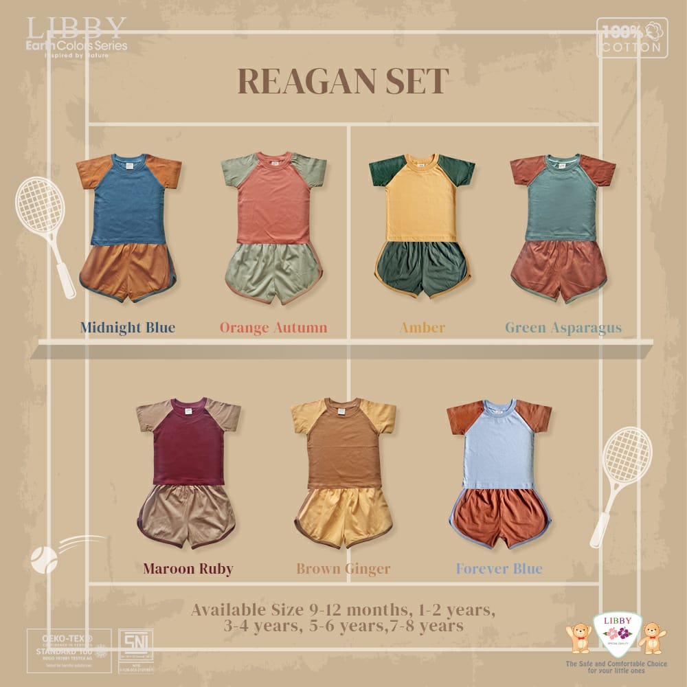 Jual Libby Reagan Set Earth Color Series Setelan Baju Pendek Celana ...