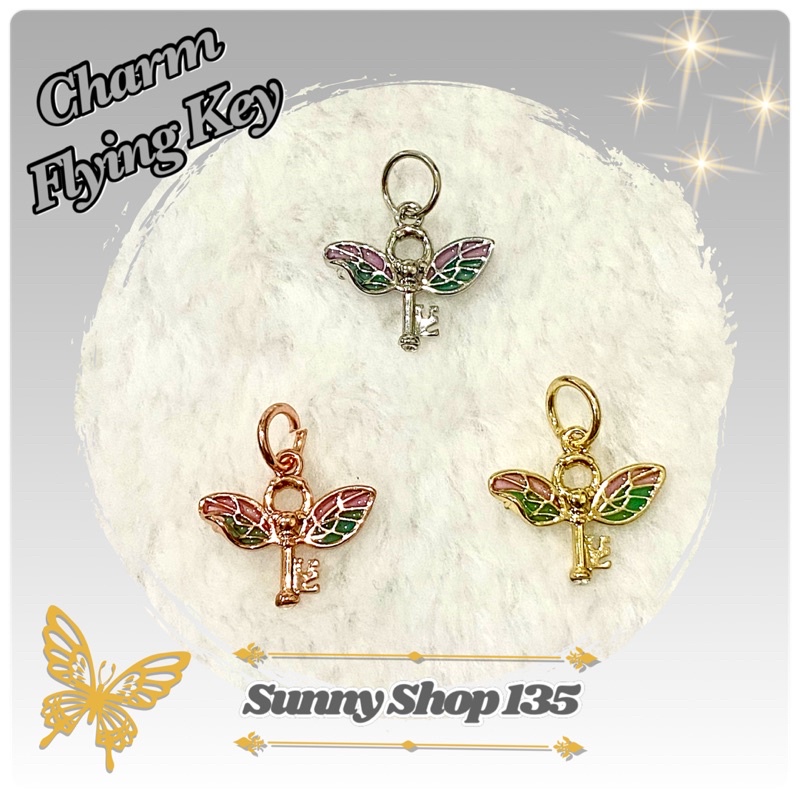 Jual Charm Liontin Flying Key series Harry Potter, Silver, Rose gold ...