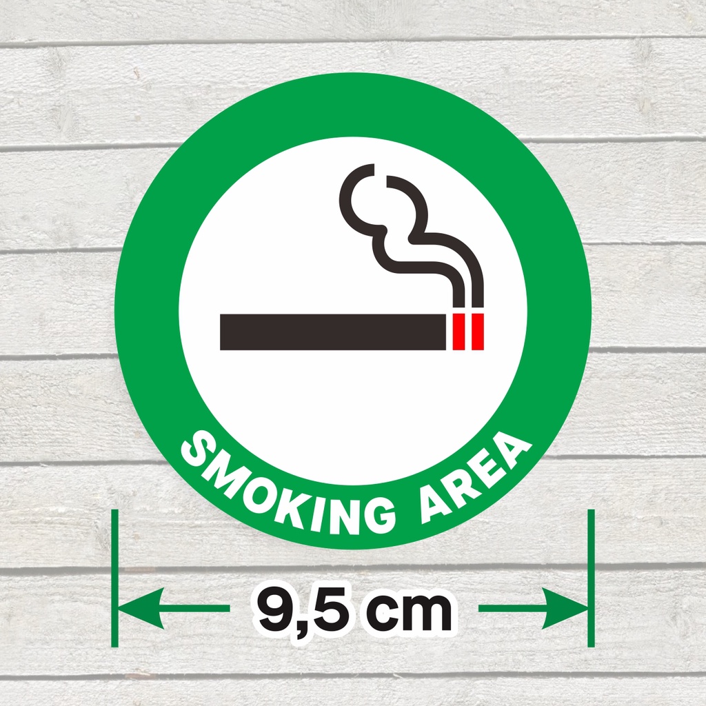 Jual Sticker Smoking Area Bulat Stiker Label Vinyl Sign Marka Bundar ...