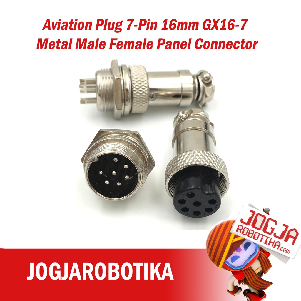 Jual Aviation Plug 7-Pin 16mm GX16-7 Metal Male Female Panel Connector | Shopee Indonesia