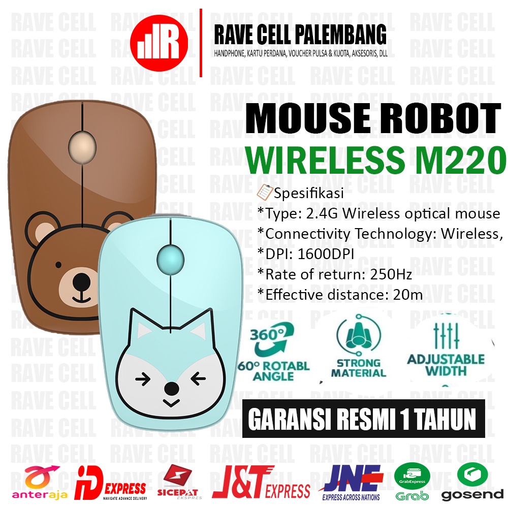 Jual Mouse Wireless ROBOT M220 2.4GHz Optical 1600DPI dengan ...