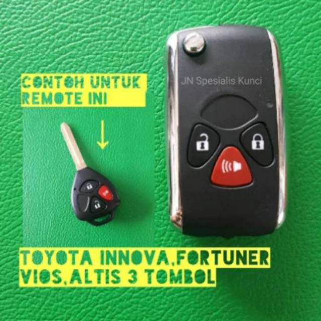 Jual Casing Kunci lipat Toyota innova, Fortuner, Vios,altis,dll 3tombol ...