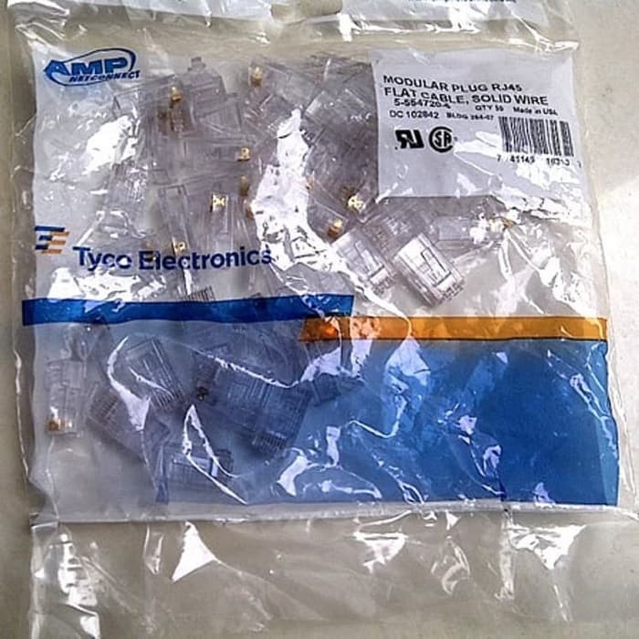 Jual AMP 1Pack isi 50 Connector LAN RJ45 Cat6 | Shopee Indonesia