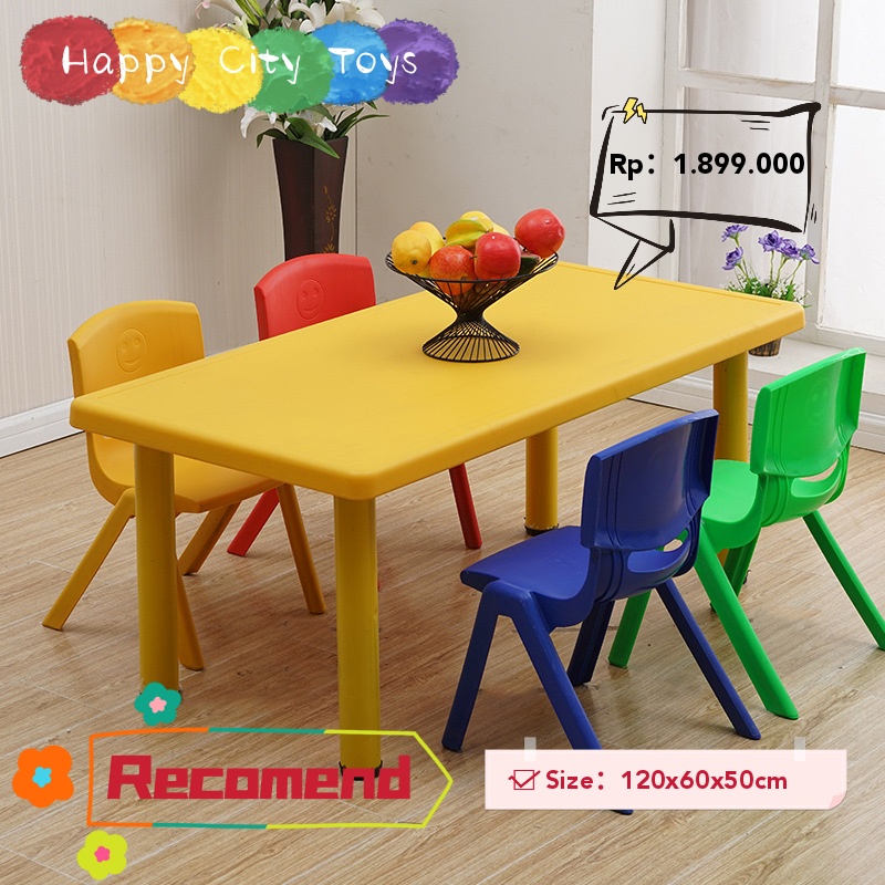 Jual HappyCity Office Meja Kursi Belajar Anak ,TK, KB, PAUD Plastik (LLDPE) | Shopee Indonesia